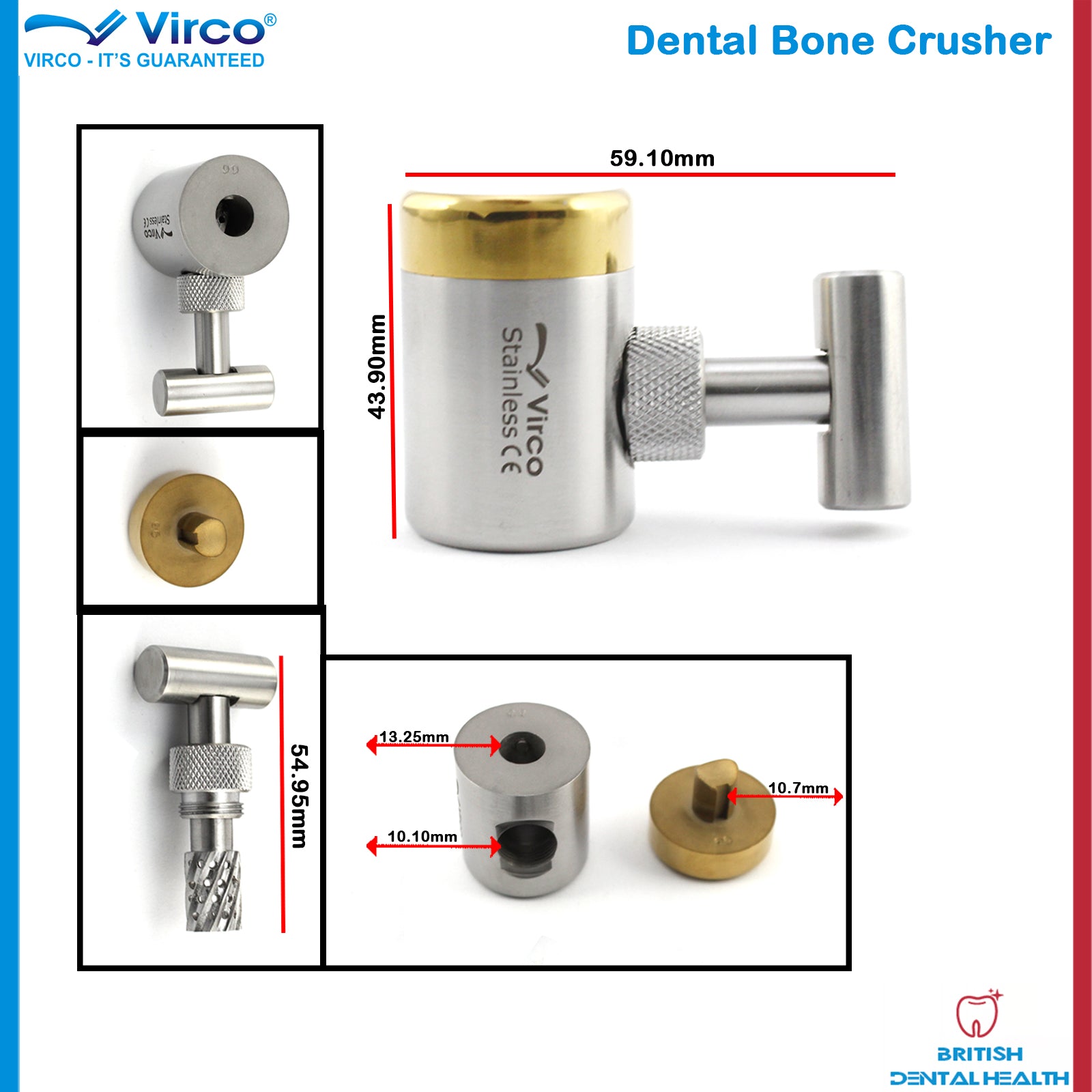 Bone Crusher Cracker Miller Grinder Augmentation Implant – Virco