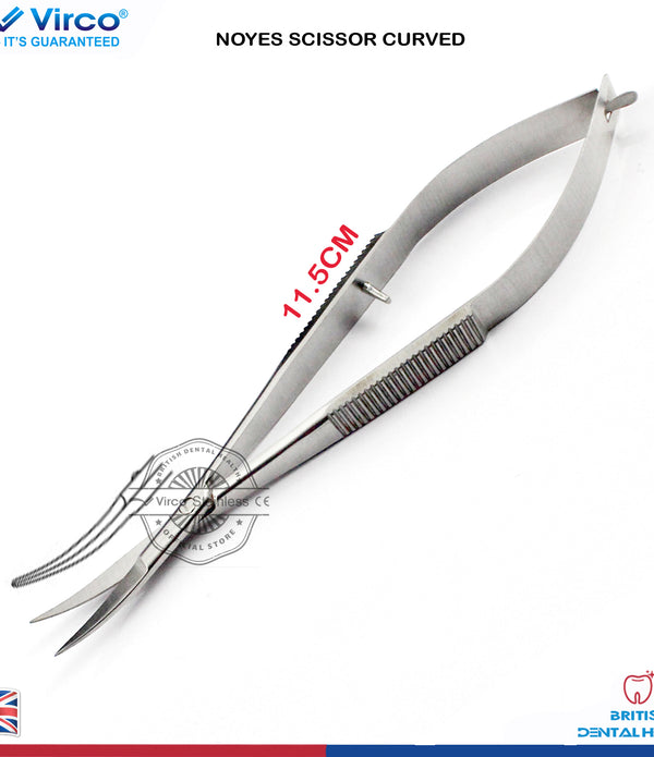 Micro Surgical Dental Curved Noyes Scissor Spring Action Ophthalmic St ...