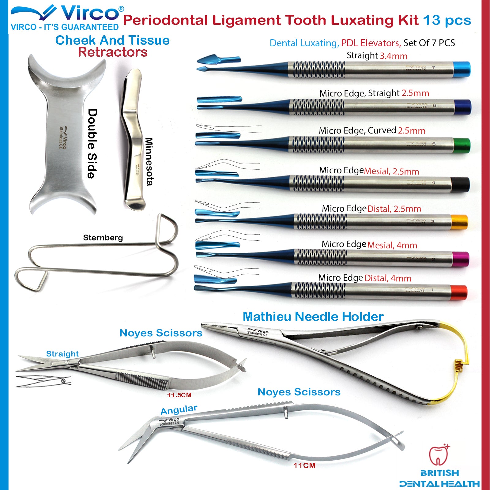 Dental Periodontal Luxating PDL Elevators Retractors Needle Holder Noy ...